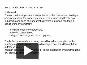 PPT – ATA 21 AIR CONDITIONING SYSTEM PowerPoint presentation | free to ...