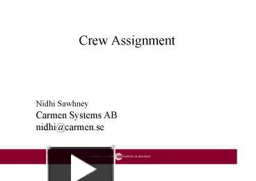 PPT – Crew Assignment PowerPoint presentation | free to view - id ...