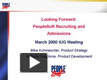 PPT – Looking Forward: PowerPoint presentation | free to view - id ...