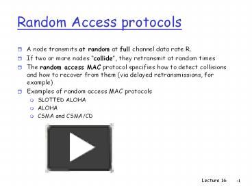 Random Access protocols presentation | free to download