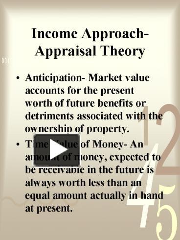 Income Approach-Appraisal Theory presentation | free to download