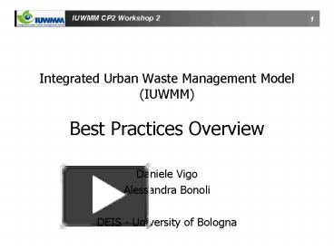 PPT – Integrated Urban Waste Management Model IUWMM Best Practices ...