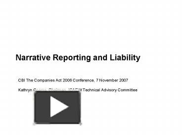 PPT – Narrative Reporting and Liability PowerPoint presentation | free ...