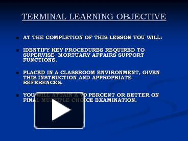 TERMINAL LEARNING OBJECTIVE presentation | free to view