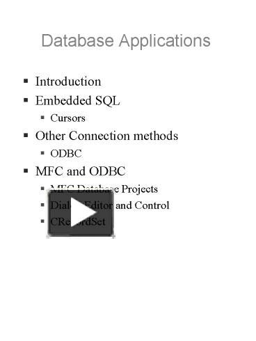 Database Applications presentation | free to view