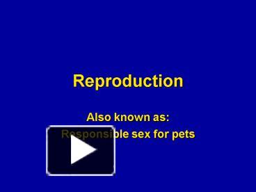 PPT – Reproduction PowerPoint presentation | free to view - id: ce80-YjczN
