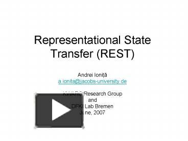 Representational State Transfer REST presentation | free to view