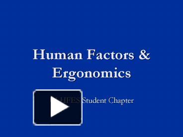 PPT – Human Factors PowerPoint presentation | free to view - id: cf24c ...