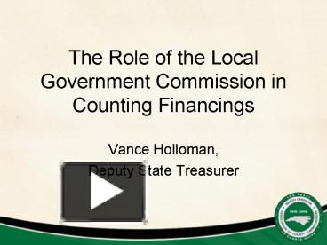 The Role of the Local Government Commission in Counting Financings ...