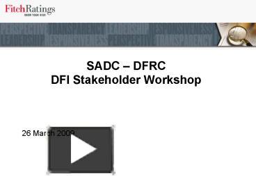PPT – SADC DFRC DFI Stakeholder Workshop PowerPoint presentation | free ...