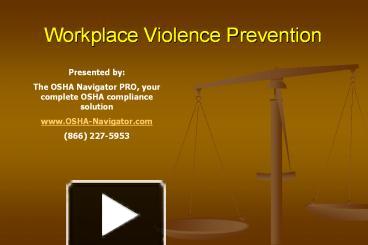 PPT – Workplace Violence Prevention PowerPoint presentation | free to ...