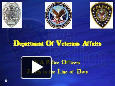 Department Of Veterans Affairs presentation | free to view