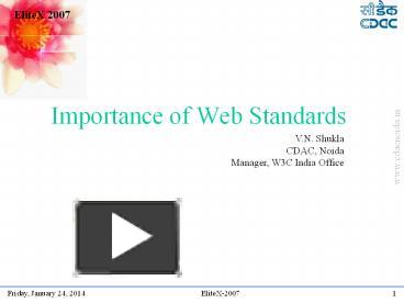 Importance of Web Standards presentation | free to view