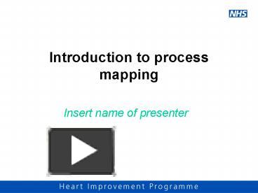 Introduction to process mapping presentation | free to view
