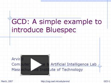 GCD-1 presentation | free to download