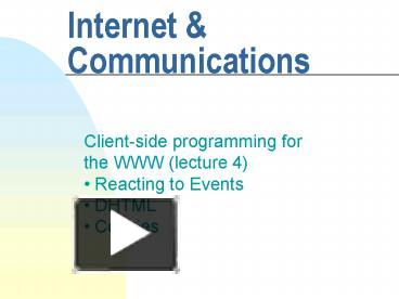 PPT – Internet PowerPoint presentation | free to view - id: d0045-ZWVjZ