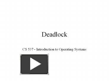 Deadlock presentation | free to download