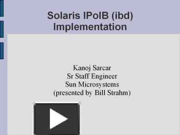 PPT – Solaris IPoIB (ibd) Implementation PowerPoint presentation | free ...