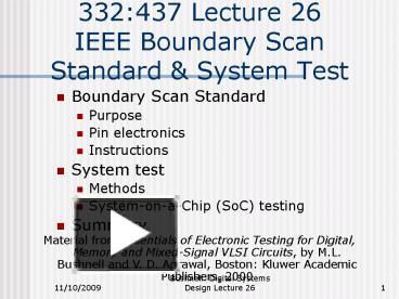 Boundary Scan Standard presentation | free to view