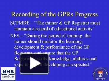 PPT – Recording of the GPRs Progress PowerPoint presentation | free to ...