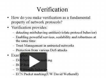 Verification presentation | free to view