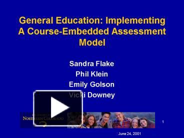 General Education: Implementing A CourseEmbedded Assessment Model ...
