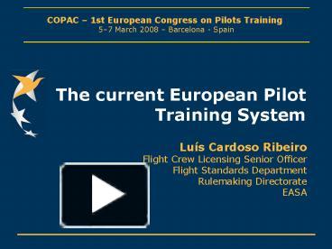 PPT – The current European Pilot Training System PowerPoint ...