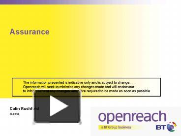 PPT – Assurance PowerPoint presentation | free to view - id: d1a8d-MWM0Z
