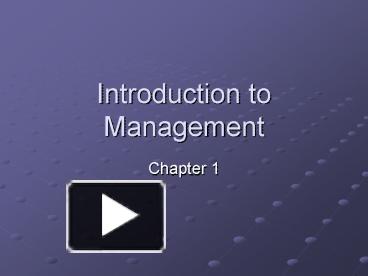 PPT – Introduction to Management PowerPoint presentation | free to view ...