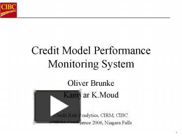 Credit Model Performance Monitoring System presentation | free to view