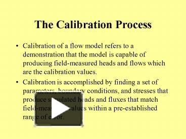 The Calibration Process presentation | free to view