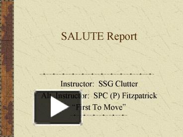 SALUTE Report presentation | free to view