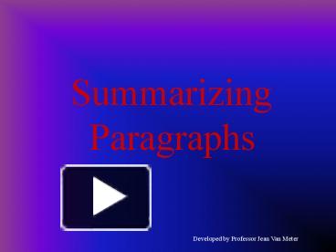 Summarizing presentation | free to view
