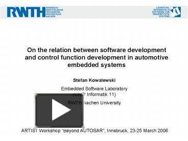 PPT – On the relation between software development and control function ...