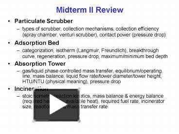 PPT – Midterm II Review PowerPoint presentation | free to view - id ...