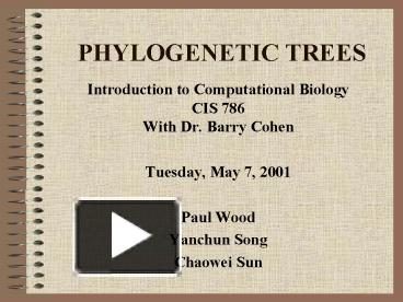 PPT – PHYLOGENETIC TREES PowerPoint presentation | free to view - id ...
