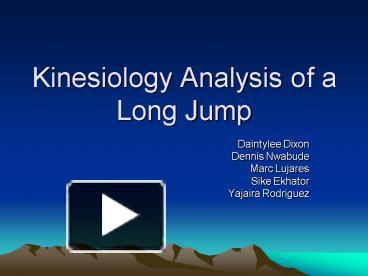 Kinesiology Analysis of a Long Jump presentation | free to view