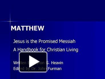 MATTHEW presentation | free to view