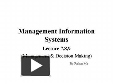 Management Information Systems presentation | free to view