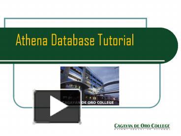 Athena Database Tutorial presentation | free to view