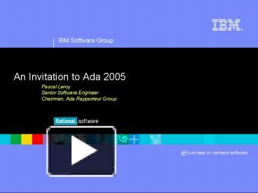 PPT – An Invitation to Ada 2005 PowerPoint presentation | free to ...