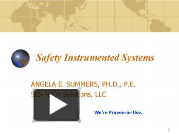 Safety Instrumented Systems presentation | free to view