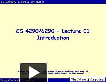 PPT – CS 42906290 Lecture 01 Introduction PowerPoint presentation ...
