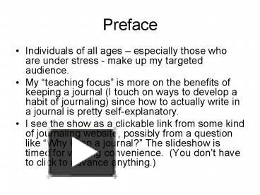 PPT – Preface PowerPoint presentation | free to view - id: d52f5-ZDc1Z