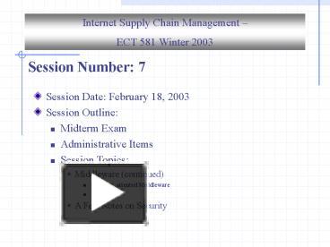 Session Number: 7 presentation | free to view