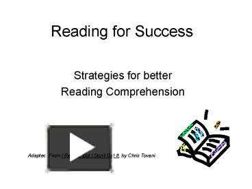 Reading for Success presentation | free to view