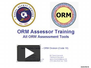 ORM Assessor Training All ORM Assessment Tools presentation | free to view