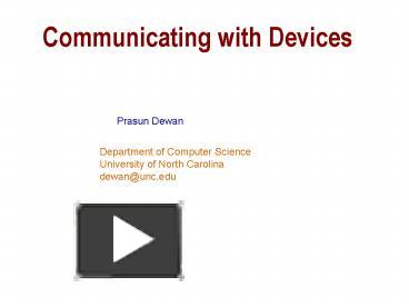 Communicating with Devices presentation | free to view