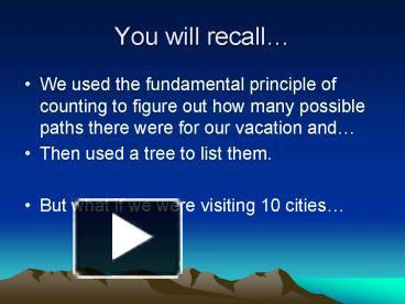 PPT – You will recall PowerPoint presentation | free to view - id ...