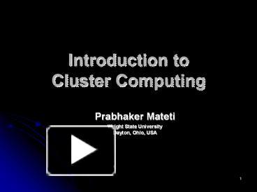 Introduction to Cluster Computing presentation | free to download